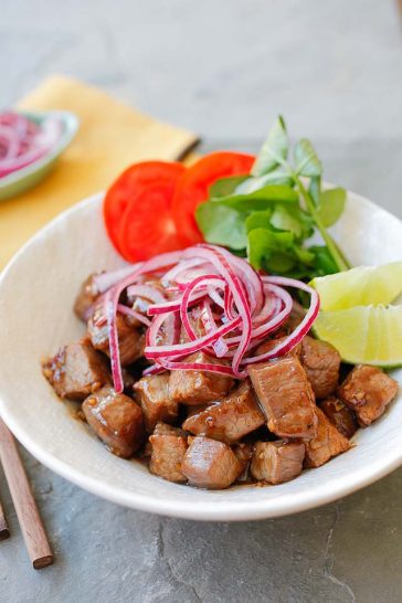 Shaking Beef - Vietnamese Bo Luc Lac - Rasa Malaysia