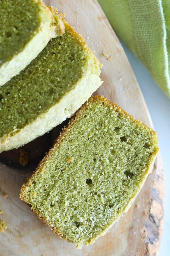 Matcha Pound Cake - Green Tea Pound Cake - Rasa Malaysia