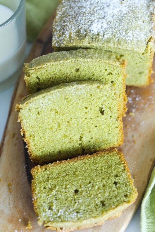 Matcha Pound Cake - Green Tea Pound Cake - Rasa Malaysia