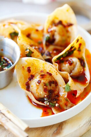 Sichuan Red Oil Wontons - Rasa Malaysia