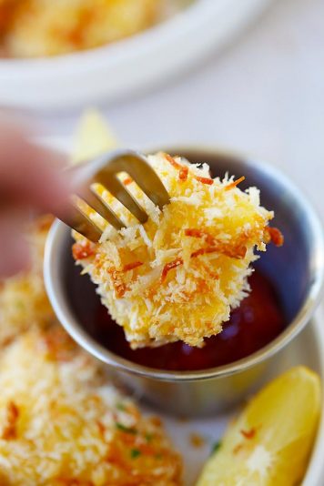 Parmesan Baked Fish Nuggets - Rasa Malaysia