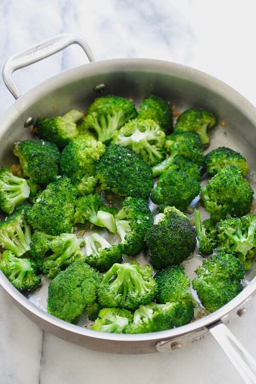 Brown Butter Garlic Honey Roasted Broccoli - Rasa Malaysia