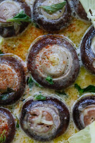 Creamy Lemon Parmesan Mushrooms - Rasa Malaysia