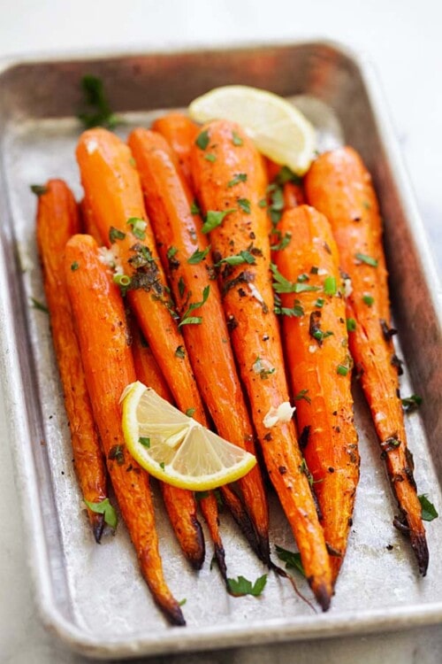 Lemon Herb Roasted Carrots - Rasa Malaysia