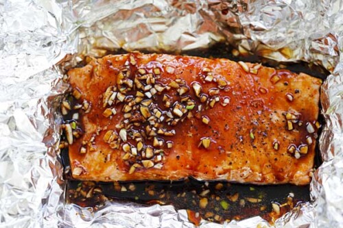 Garlic Sriracha Salmon - Rasa Malaysia