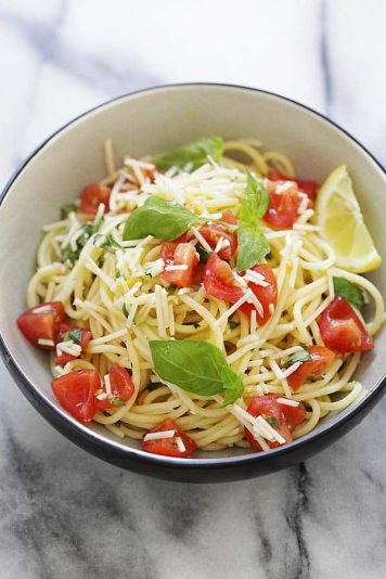 Lemon-Basil Spaghetti - Rasa Malaysia
