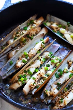 Garlic Butter Razor Clams - Rasa Malaysia