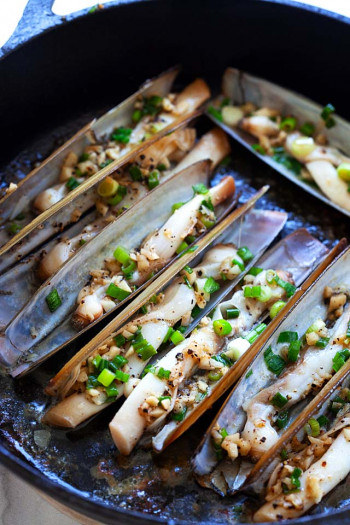 Garlic Butter Razor Clams - Rasa Malaysia