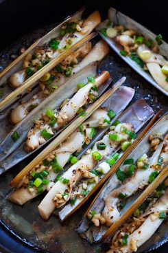 Garlic Butter Razor Clams - Rasa Malaysia