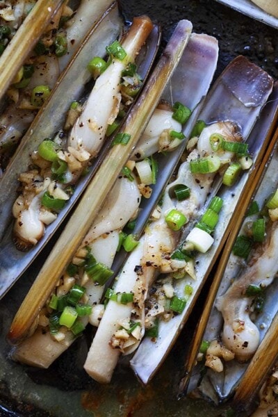 Garlic Butter Razor Clams - Rasa Malaysia