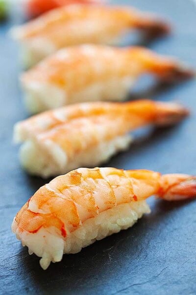 Nigiri - Nigiri Sushi - Shrimp Nigiri - Rasa Malaysia