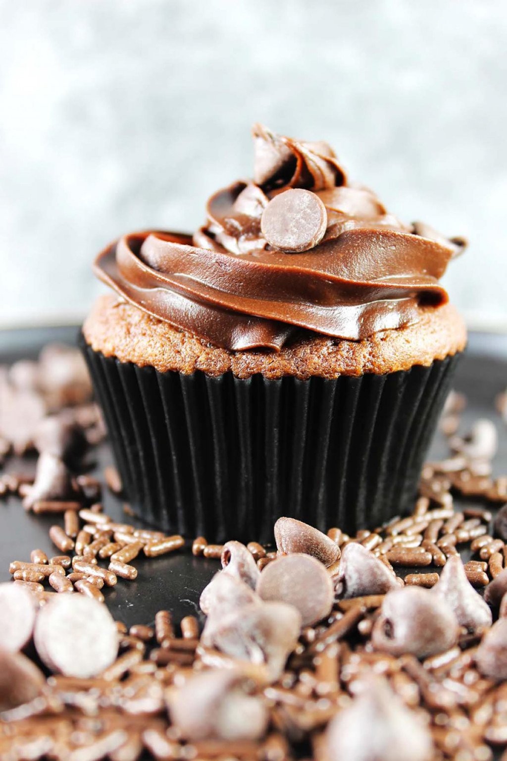Chocolate Chip Cupcakes (with Ganache Frosting!) - Rasa Malaysia