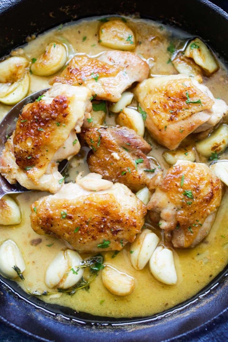 Creamy Garlic Chicken - Rasa Malaysia