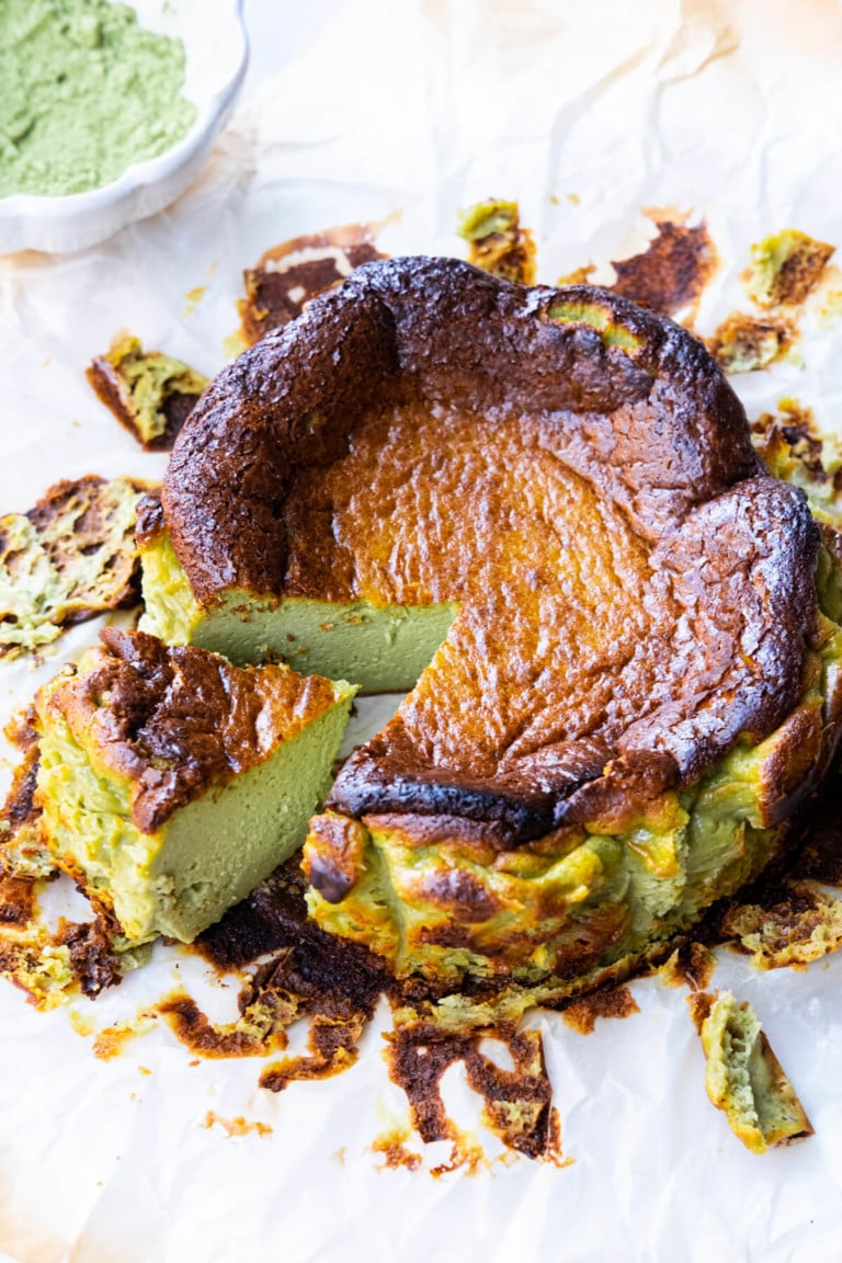 Matcha Basque Cheesecake - Rasa Malaysia