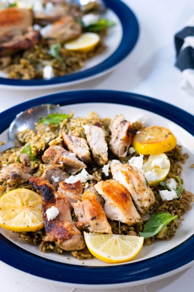One-Pan Greek Chicken And Rice - Rasa Malaysia