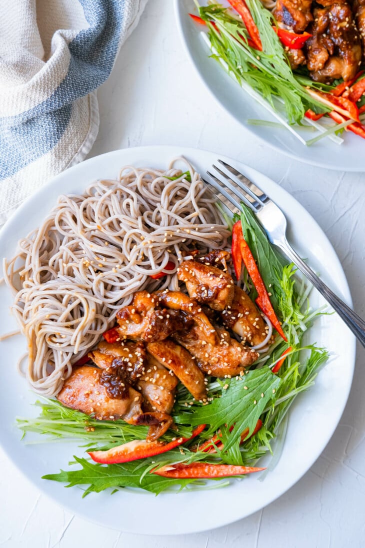Miso Chicken Soba Noodles - Rasa Malaysia