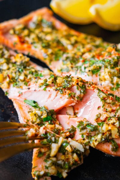 Garlic Herb Roasted Salmon - Rasa Malaysia