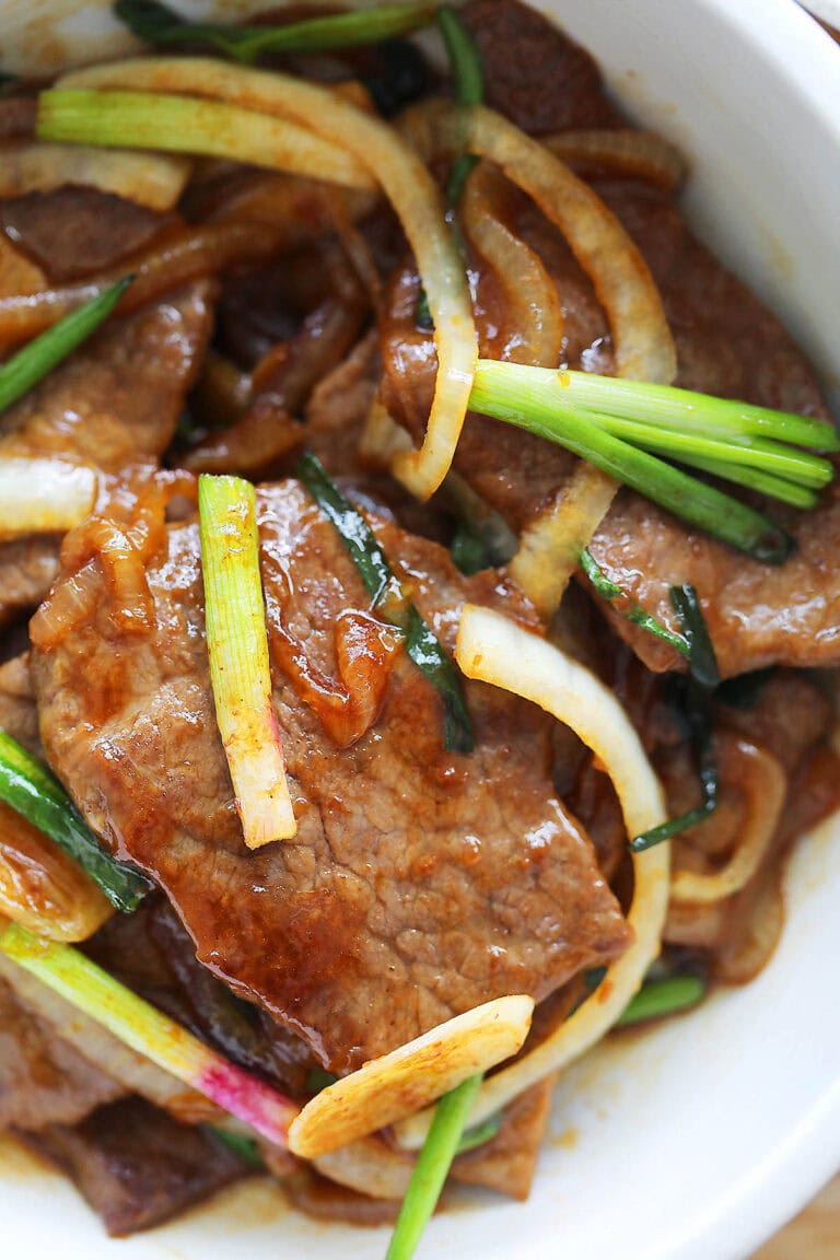 Onion Scallion Beef - Rasa Malaysia